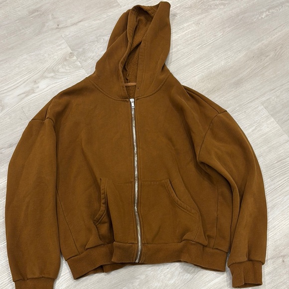 Sweaters | Brown Zipup Hoodie | Poshmark